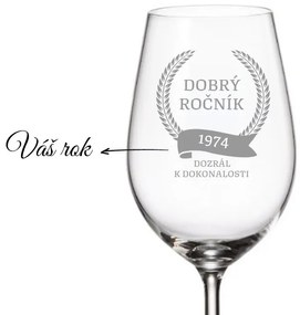 Dekorant Sklenička na víno k narozeninám DOBRÝ ROČNÍK 350 ml 1 ks