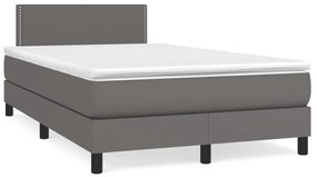 Box spring postel s matrací šedá 120x190 cm umělá kůže