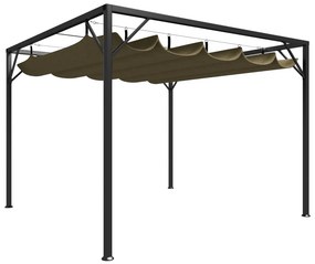 Zahradní altán se zatahovací střechou 3 x 3 m taupe 180 g/m² 312220