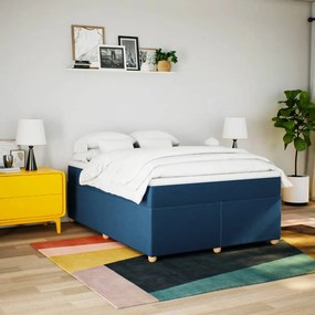 Box spring postel s matrací modrá 160x200 cm textil 3285393