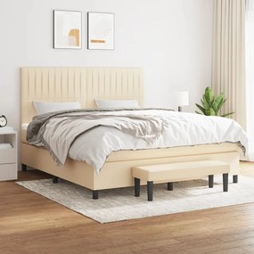 Box spring postel s matrací krémová 180x200 cm textil 3136778