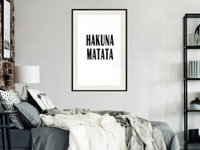Plakát Hakuna Matata - minimalistická černobílá kompozice s textem