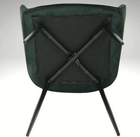 Vikio Jídelní set pro 4 osoby 160x90 cm soft dub noha X zelená židle s područkami VJS226-4Z