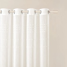 Moderní krémový závěs  Marisa  se stříbrnými průchodkami 140 x 250 cm