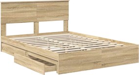 Postel s úložným prostorem se zásuvkou Sonoma dub 140 x 190 cm 3410800