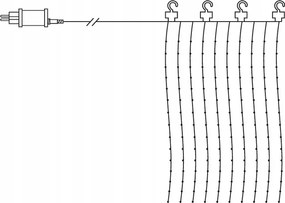 Ledová clona Sherrie 1 x 2 m, teplá bílá, vnější barva