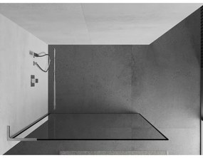 Mexen Kioto L, sprchová zástěna Walk-In 120 x 200 cm, 8mm čiré sklo černý vzor, ​​chromový profil, 800-120-103-01-70