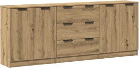 Příborníky 3 ks dub artisan 60x30x70 cm kompozitní dřevo 3329226