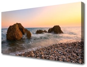 Obraz na plátně Pobřeží Moře Vlny Skály 120x60 cm