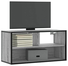 TV skříňka šedá sonoma 80 x 31 x 39,5 cm kompozitní dřevo a kov