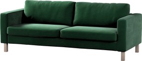 Potah na pohovku IKEA Karlstad 3-místná, nerozkládací, krátký barva zelená látka lesklé, sametová
