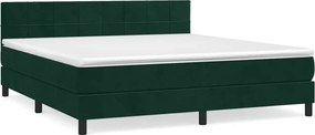 Box spring postel s matrací tmavě zelená 180x200 cm samet 3141320