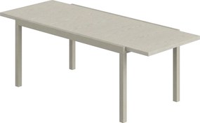 Outsunny rozkládací zahradní stůl, 154–214 × 85 × 75 cm, hliníkový jídelní stůl pro 8–10 osob, obdélníkový stůl na balkon/terasu s dekorem dřeva, odo…