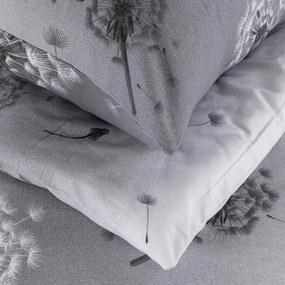 Flanelové ložní povlečení PAMPELIŠKA šedá