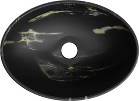 Mexen Elza, umyvadlo na desku 405x330x140 mm, černá-imitace kamene, 21014084