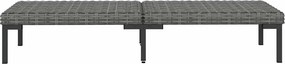 3dílná zahradní sedací souprava tmavě šedá polokulatý polyratan 318606