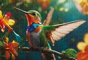 INTERDRUK Puzzle Colorful Nature: Kolibřík / 250 dílků / 48 × 33 cm