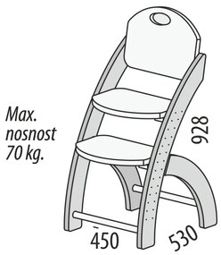 Židle Klára 1-dětská polohovací Domestav 407/1 Materiál: Buk cink, Povrchová úprava: Přírodní provedení