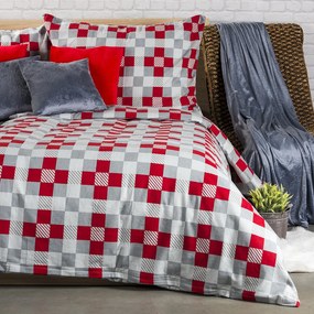 4Home Flanelové povlečení Checker, 140 x 220 cm, 70 x 90 cm