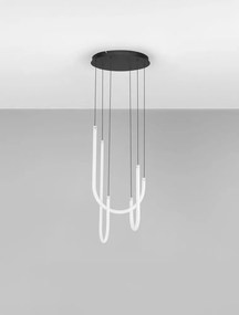 Bílé/matně černé ocelové LED stmívatelné závěsné svítidlo se stínidlem z akrylového skla ø 41 cm Topaz – Nova Luce