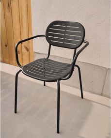 Tmavě šedá kovová zahradní židle Brai – Kave Home