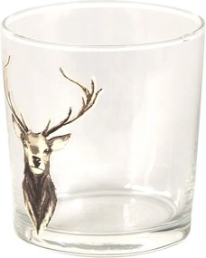 Sklenice na vodu s jelenem Cosy Lodge - Ø 8*9 cm/ 250ml