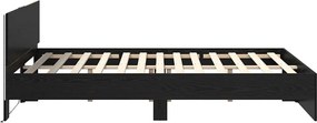 Rám postele s LED pásky Černý dub 135 x 190 cm Kompozitní dřevo 3403576