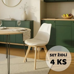 Set - 4 ks Jídelní židle AVENBERG SKANDI bílá
