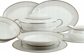 Martha Platin Classic jídelní servis pro 6 osob/25 kusů|Porcelán Bohucie