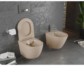 Mexen Lena, závěsná toaletní mísa 480x360x355 mm s pomalu padajícím sedátkem, cappuccino matná, 30224064