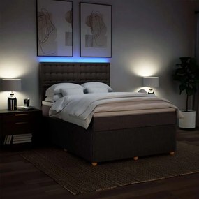 Box spring postel s matrací tmavě hnědá 140x190 cm textil 3294368