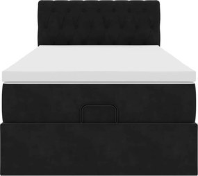 Osmanská postel s matrací &amp; LED černá 80x200cm samet 3312658