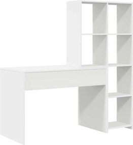 Stůl s policí Bílá 138,5 x 55 x 143 cm Kompozitní dřevo 3337249