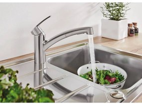 Vima Dřezový set Grohe 4/C- Granitový dřez, 53x50cm, Šedá + Dřezová baterie Grohe Eurosmart