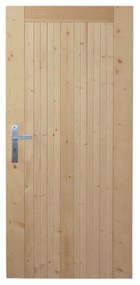 Vedlejší vchodové dveře Woodisol, 60 P, rozměr vč. zárubně: 600 × 1970 mm, masivní dřevo, pravé, smrk, plné