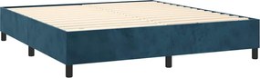 Box spring postel s matrací tmavě modrá 160x200 cm samet 3132931