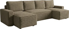 Rozkládací sedací souprava do U SMART BOUCLE 303x143 cm, tmavě béžová