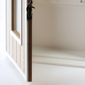 Dřevěná skříňka na klíče STACY Window 22x8x29,5 cm bílá/hnědá