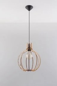 Lustr SOLLUX Arancia E27 1x60W bez zdroje SL.0391 přírodní dřevo
