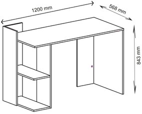 Pracovní stůl OMENA SHELF, barva sonoma/bílá