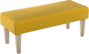 Dlouhá lavička 100x40cm barva žlutá látka sametová