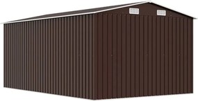 Zahradní domek 257 x 392 x 181 cm kovový hnědý 143347