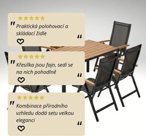 Vikio Zahradní jídelní set 140x80 pro 6 osob přírodní VZS210P6