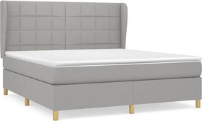 Box spring postel s matrací světle šedá 180 x 200 cm textil 3128541