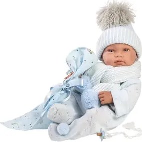 Llorens 84337 NEW BORN CHLAPEČEK - realistická panenka miminko s celov