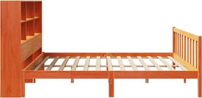 Postel s knihovnou bez matrace 200 x 200 cm masivní borovice 3321726