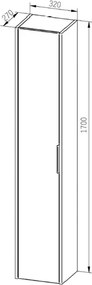 Mereo Mereo, Vigo, koupelnová skříňka vysoká 170 cm, levé nebo pravé otevírání, bílá, dub, CN330