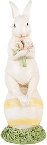 Dekorace králík s tulipány sedící na vajíčku - 7*7*19 cm