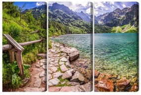 Vícedílný obraz 3D Pohled Na Jezero V Tatrách Nedostatek Nedostatek Plátno Canvas 60x40