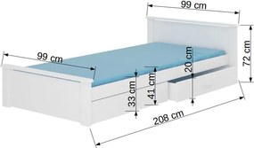 ADRK Furniture Postel s matrací ALDEX 200x90